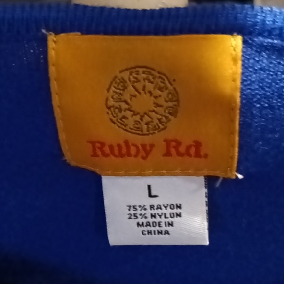 Ruby Rd. | Tops | Nwt Final Price Ruby Rd Blue Floral Embossed Blouse W ...